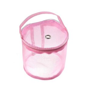 qiqifanfan portable organizer knitting tool yarn case mesh bag crochet thread storage tote baskets pink s 14x13cm