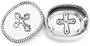 beatriz ball baby peek-a-boo cross oval keepsake box