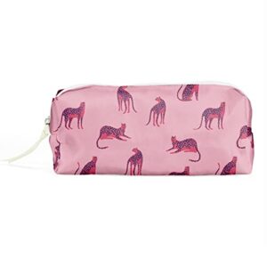 pencil pouch pencil case pencil bag pen case pouch box organizer for teen girls boys school students men women waterproof zipper pouch for office supplies makeup, leopard print pink leopard decor