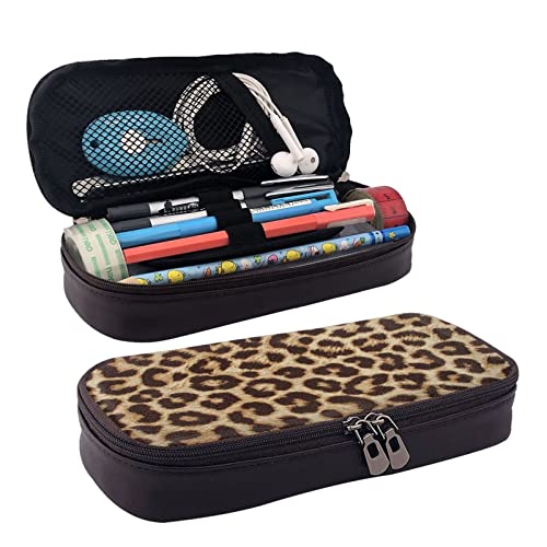 Fun leopard print Pencil Pouch, Pencil Bag Flip Pen Box, Large Capacity Compartment Pencil Pouches School Teenagers Boys And Girls