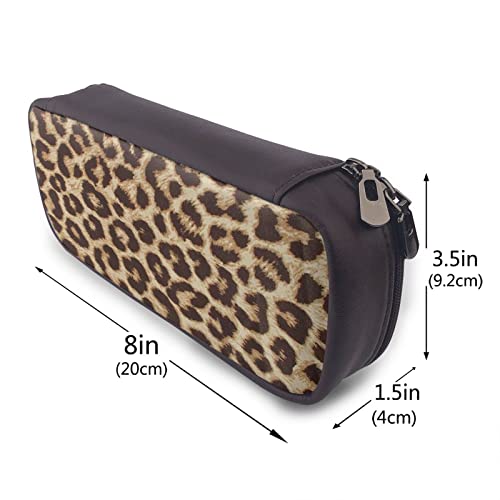 Fun leopard print Pencil Pouch, Pencil Bag Flip Pen Box, Large Capacity Compartment Pencil Pouches School Teenagers Boys And Girls