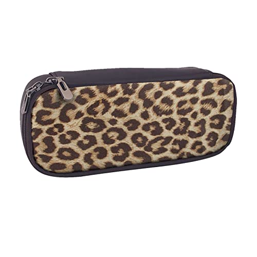 Fun leopard print Pencil Pouch, Pencil Bag Flip Pen Box, Large Capacity Compartment Pencil Pouches School Teenagers Boys And Girls