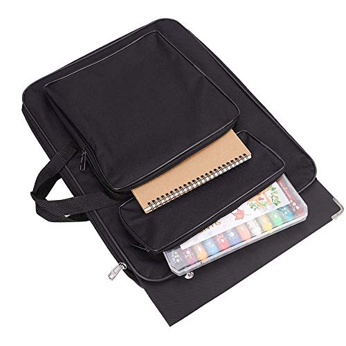 Waterproof Artist Drawing Board Bag Portable Art Portfolio Carry Case Bag Kids Student Art Work Tote, for 8K Drawing Board Pencil Case Sketch Folder Palette and Brushes Etc.(49mmx36mm, Dark blue)