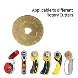 AUTOTOOLHOME 45mm Rotary Cutter Set with 10 Pack Titanium Rotary Blades Fabric Cutter SKS-7 Quilting Sewing Patchwork Tool