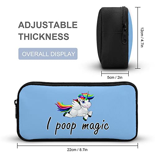 Unicorn I Poop Magic Pencil Case Pencil Pouch Coin Pouch Cosmetic Bag Office Stationery Organizer