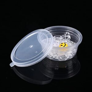 UUYYEO 24 Pcs Clear Plastic Slime Storage Containers Foam Ball Storage Cups Round Plastic Boxes Small Transparent Jars with Lids Craft Making Supplies