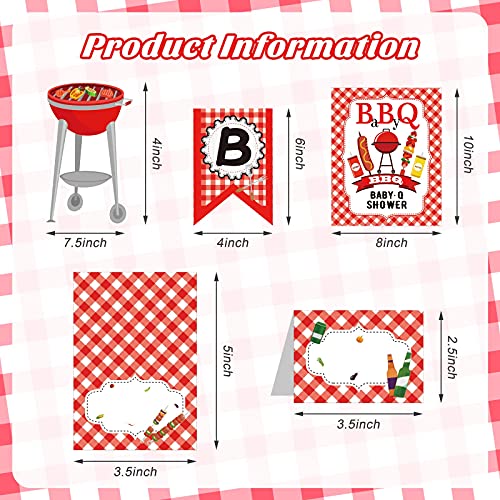 42 Pieces of BabyQ Baby Shower Party Decorations BabyQ Banner BabyQ Bar Sign Picnic Party Decorations BabyQ Food Tent Cards Label for Gender Reveal Picnic Barbecue Baby Shower Birthday Party Supplies