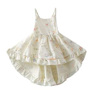 toddler vintage floral girls dress twirly dresses swallowtail dress,white 3-4y