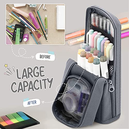 RIANCY Big Capacity Pencil Case Pouch Pen Case Simple Stationery Bag School College Office Pens Organizer for Teens Girls Adults Student