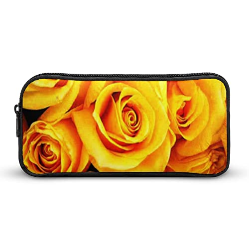 Yellow Rose Pencil Case Pencil Pouch Coin Pouch Cosmetic Bag Office Stationery Organizer