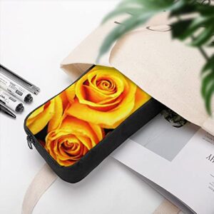 Yellow Rose Pencil Case Pencil Pouch Coin Pouch Cosmetic Bag Office Stationery Organizer