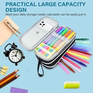 Vakoo Pencil Case, Big Capacity Pencil Pouch with 3 Compartments, Stationery Storage Box Makeup Bag School Office Supplies for Girls, Boys, Teenagers, Students - Black