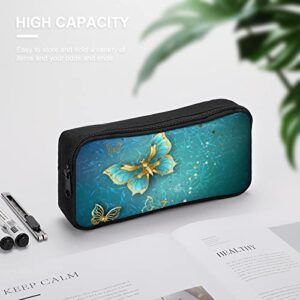 Luxury Gold Butterflies Pencil Case Pencil Pouch Coin Pouch Cosmetic Bag Office Stationery Organizer