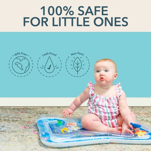 MAGIFIRE Playtime Baby Tummy Time Mat: Inflatable Water Mat for Infants 3-12 Months Old, Early Developmental Baby Toys, Perfect Baby Christmas Gifts, Stocking Suffers, Measures 27” x 21” Rectangle