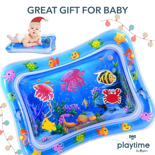 MAGIFIRE Playtime Baby Tummy Time Mat: Inflatable Water Mat for Infants 3-12 Months Old, Early Developmental Baby Toys, Perfect Baby Christmas Gifts, Stocking Suffers, Measures 27” x 21” Rectangle