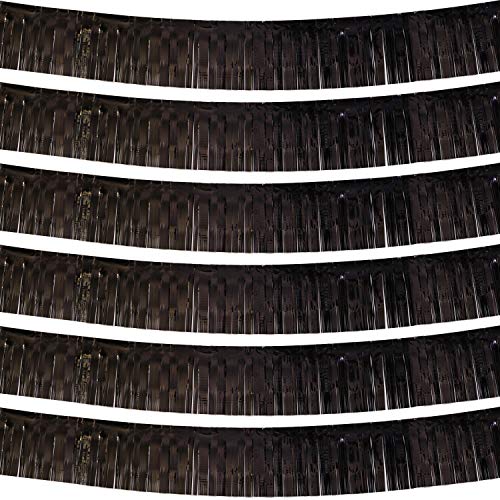 Blukey Black Parade Float Foil Fringe Skirting Decorations- Pack of 6 - Each 10 Feet by 15 Inch, Metallic Tinsel Drapes Garland Party Supplies for Bridal Shower, Bachelorette, Easter Day, Halloween