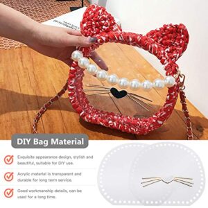 EXCEART Knitting Tools 1 Set Acrylic Bag Weaving Board with Cat Shape Panel Board Shaper for DIY Knitting Crochet Bag Handbag Purse Summer Bag Clear Women Bags Weaving Board