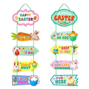 sicohome easter decoration,10pcs easter porch sign,easter porch banner for spring indoor/outdoor easter door decoration party supplies paper decor