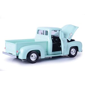 1955 Ford F-100 Pickup Truck Light Green 1/24 Diecast Model Car by Motormax 79341