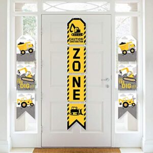 big dot of happiness dig it – construction party zone – hanging vertical paper door banners – baby shower or birthday party wall decoration kit – indoor door decor