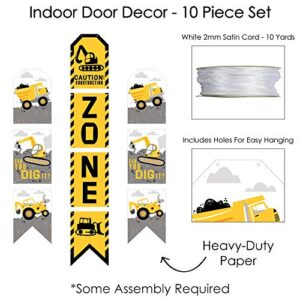 Big Dot of Happiness Dig It - Construction Party Zone - Hanging Vertical Paper Door Banners - Baby Shower or Birthday Party Wall Decoration Kit - Indoor Door Decor