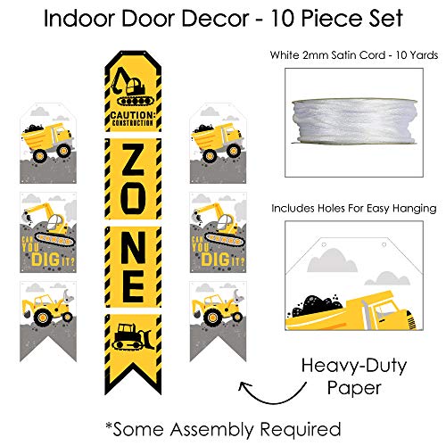 Big Dot of Happiness Dig It - Construction Party Zone - Hanging Vertical Paper Door Banners - Baby Shower or Birthday Party Wall Decoration Kit - Indoor Door Decor