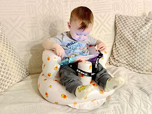 Mink Baby Inflatable Seat for Babies 3-36 Months, Built in Air Pump Infant Back Support Sofa, Infant Support Seat Toddler Chair for Sitting Up, Baby Shower Chair Floor Seater Gifts (Bear Head)