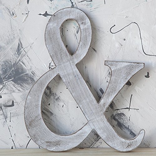 The Lucky Clover Trading & Wood Block Symbol, 14" L, Charcoal Grey Wall Letter, Gray