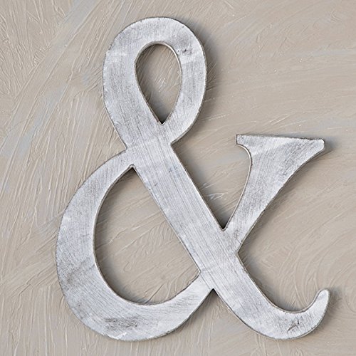 The Lucky Clover Trading & Wood Block Symbol, 14" L, Charcoal Grey Wall Letter, Gray