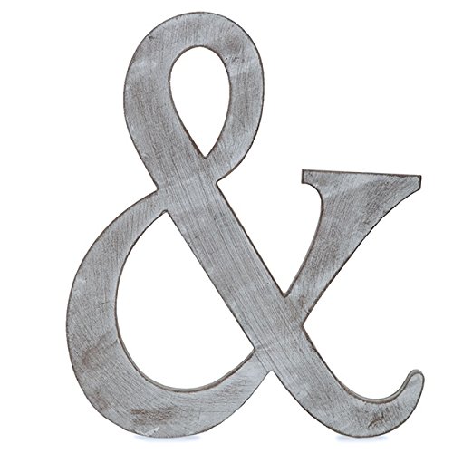 The Lucky Clover Trading & Wood Block Symbol, 14" L, Charcoal Grey Wall Letter, Gray