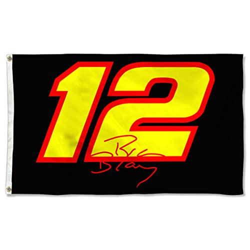 Bayyon Checkered Flag Ryan Blaney #12 Flag Banner 3x5Feet for Car Fans with Brass Grommets