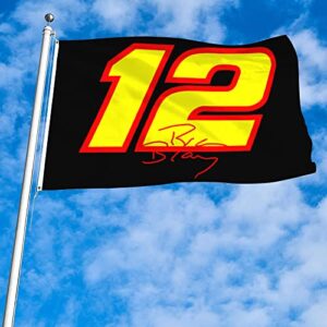 Bayyon Checkered Flag Ryan Blaney #12 Flag Banner 3x5Feet for Car Fans with Brass Grommets