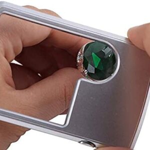 3X 6X Magnifying Glass Handheld Ultra-Thin Pocket Magnifier with LED Light for Jewelry, Coins, Vision Problem People