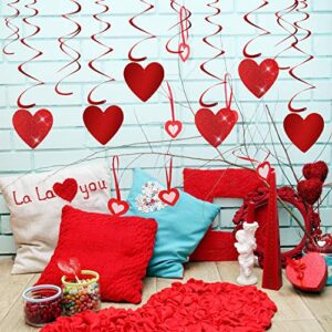 TUPARKA 32 PCS Valentine's Day Glitter Heart Swirl Hanging Decoration for Wedding Party Decorations Valentine's Day Party Supplies