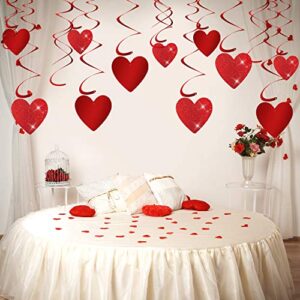 TUPARKA 32 PCS Valentine's Day Glitter Heart Swirl Hanging Decoration for Wedding Party Decorations Valentine's Day Party Supplies