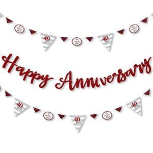 big dot of happiness we still do – 40th wedding anniversary – anniversary party letter banner decoration – 36 banner cutouts and happy anniversary banner letters