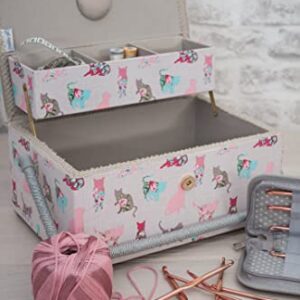 Hobby Gift Exclusive Cantilever Sewing Box, Cats