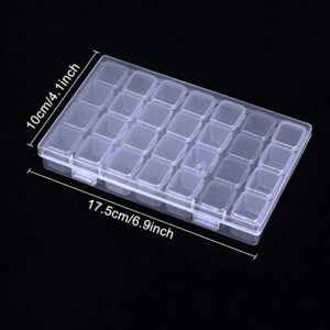 2 Pack 28 Grids Diamond Embroidery Box Painting Storage Case with 224 Pcs Craft Label Marker Sticker for DIY Art Craft