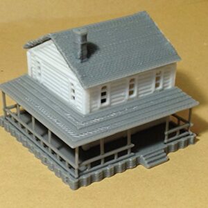 Outland Models Train Railway Layout Country 2-Story House White N Scale 1:160