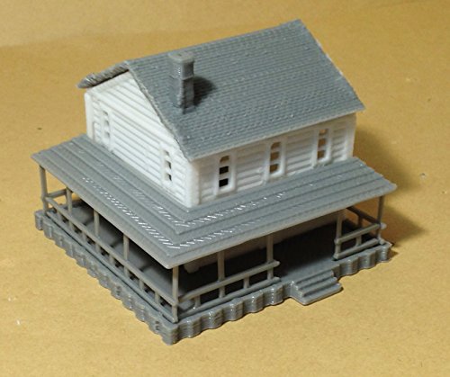 Outland Models Train Railway Layout Country 2-Story House White N Scale 1:160