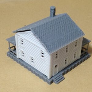 Outland Models Train Railway Layout Country 2-Story House White N Scale 1:160