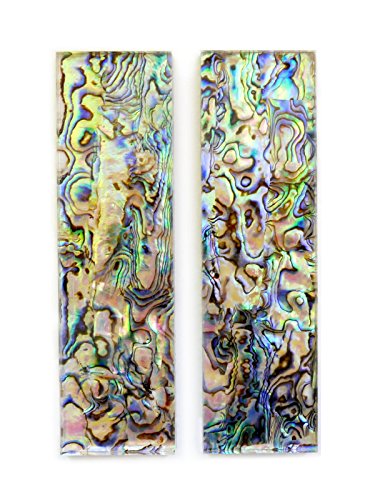 1 Pair of 140x38x6mm New Zealand Paua Abalone Veneer Acrylic Knife Blank Handle Holder (Green Abalone-Normal No Handling, 140mmx38mmx6mm)