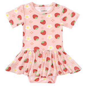 little jamjams baby twirl skirt bodysuit – infant girl clothes – viscose from bamboo – strawberry sweetie pink 12-18 months