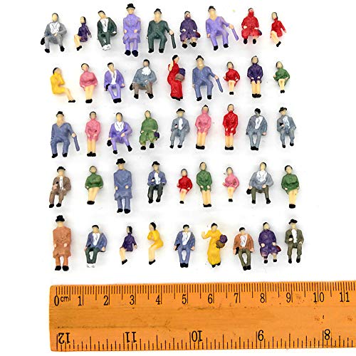 50pcs 1:87 Sitting Pose Model People HO Scale Hand Painted Model Train Park Street Passenger People Figures