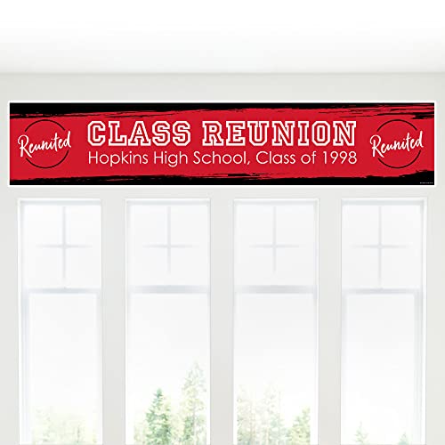 Big Dot of Happiness Personalized Reunited Red - Custom School Class Reunion Party Decorations Party Banner