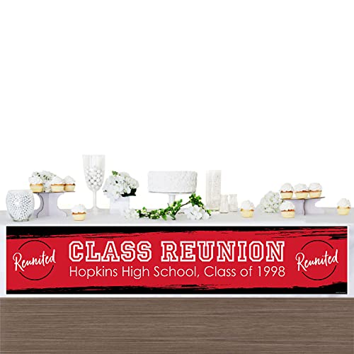 Big Dot of Happiness Personalized Reunited Red - Custom School Class Reunion Party Decorations Party Banner