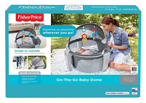 Fisher-Price On-the-Go Baby Dome Bubbles, travel portable play space and napping spot with canopy [Amazon Exclusive]