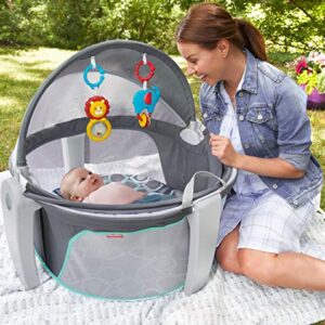 Fisher-Price On-the-Go Baby Dome Bubbles, travel portable play space and napping spot with canopy [Amazon Exclusive]