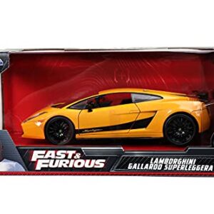 Jada Toys Fast & Furious 1:24 Lamborghini Gallardo Superleggera Die-cast Car Yellow, Toys for Kids and Adults