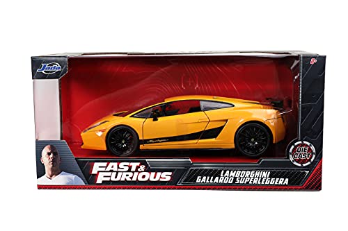 Jada Toys Fast & Furious 1:24 Lamborghini Gallardo Superleggera Die-cast Car Yellow, Toys for Kids and Adults